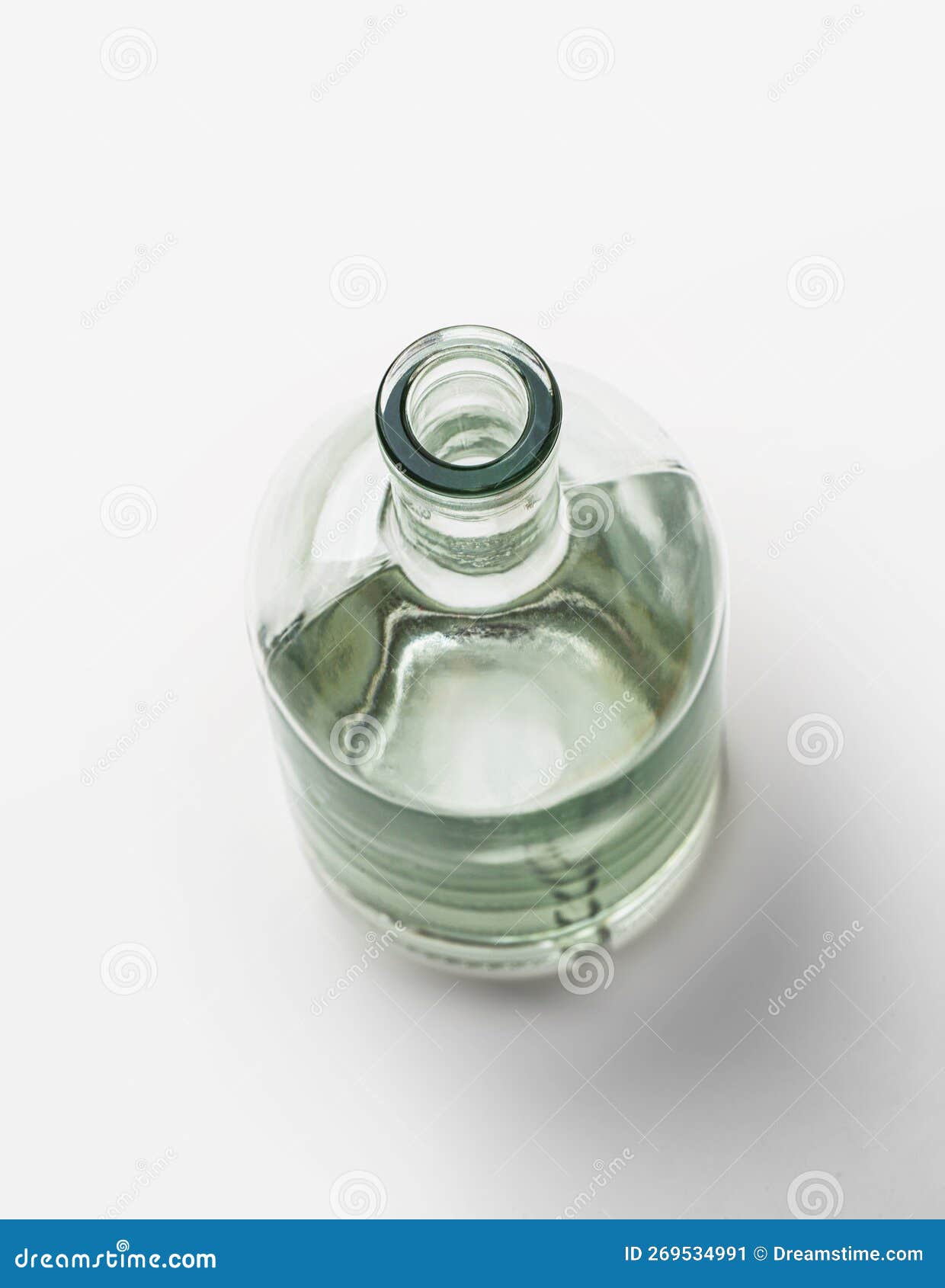 Top View of Glass Bottle on White Background Stock Image - Image of ...