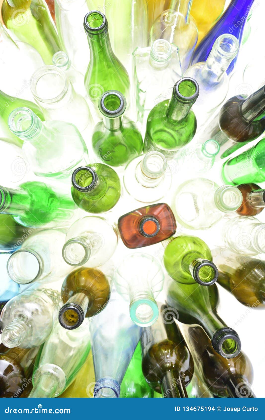 Top View of Glass Bottles on White Stock Photo - Image of caps, design ...