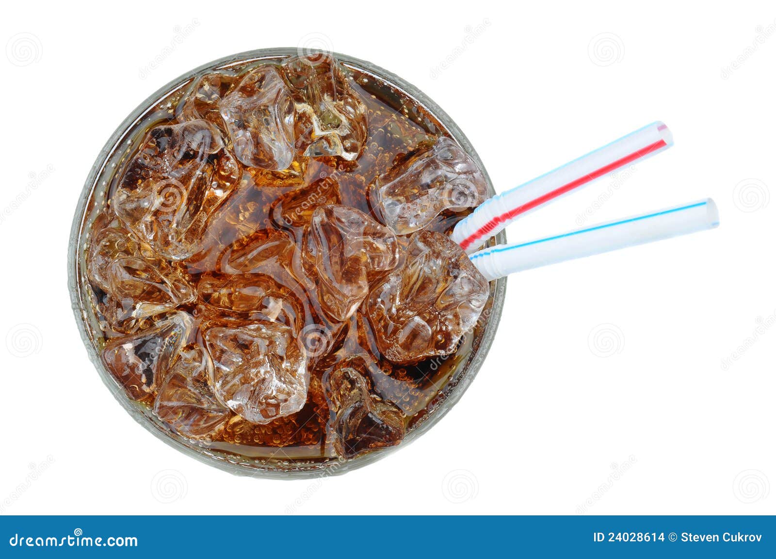 Top View Glass of Cola and Straws Stock Photo - Image of bubbles ...