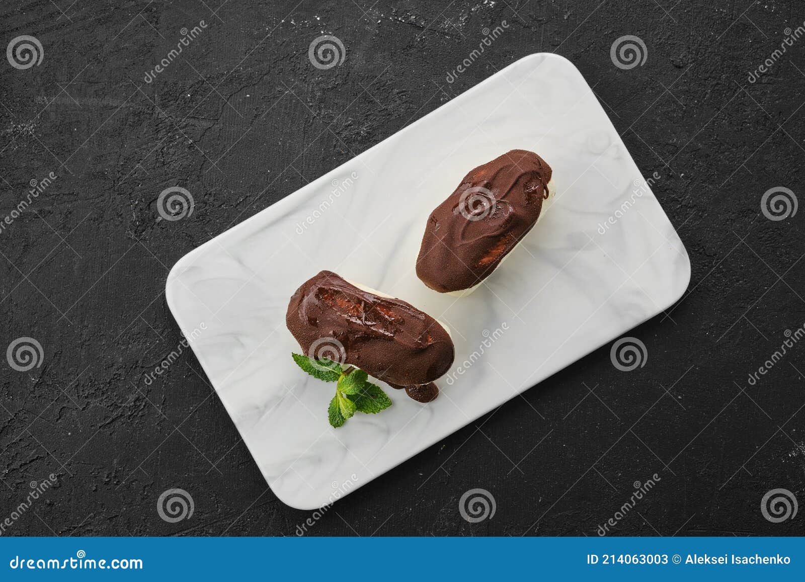 Top View of Glazed Curd with Chocolate Stock Image - Image of dark ...