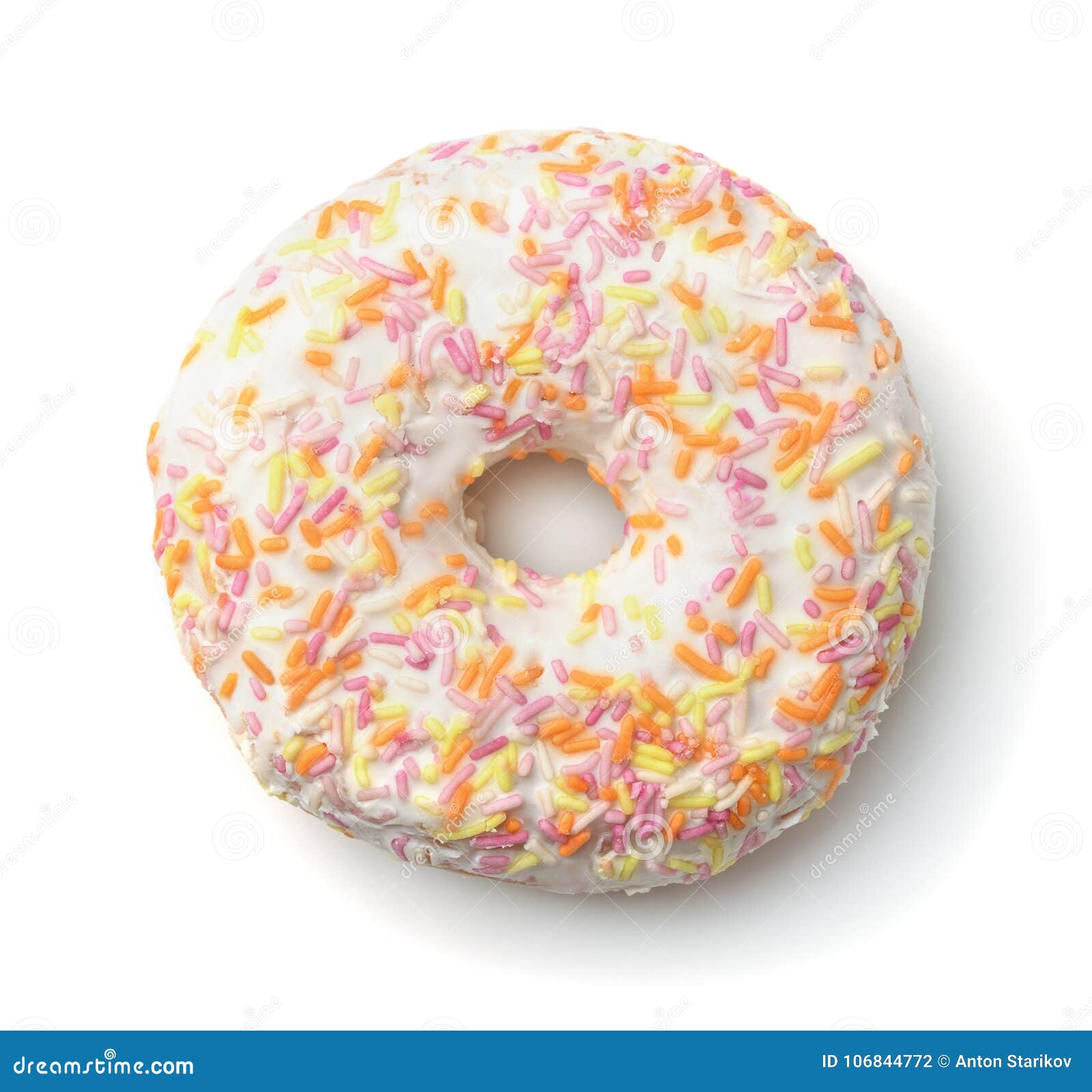 Top View of Glazed Doughnut Stock Photo - Image of round, circle: 106844772