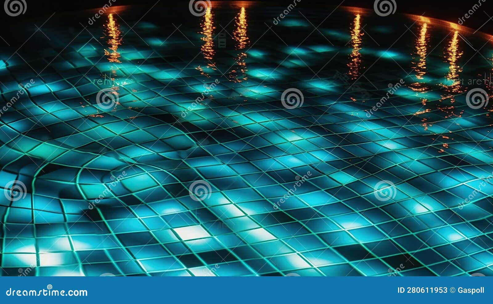 Top View of Glowing Lights Creating Reflective Magic in a Nighttime ...