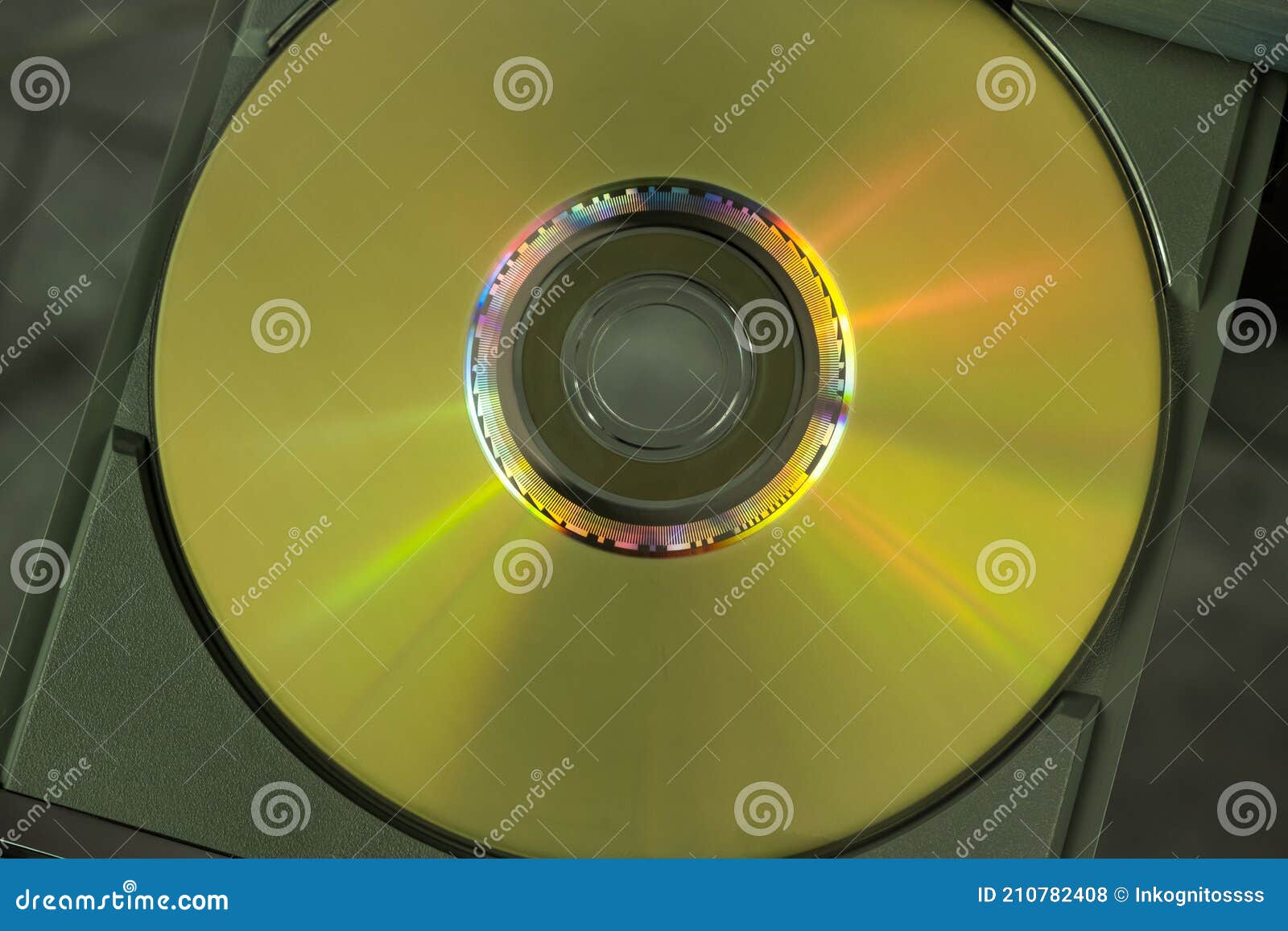 Top View of Gold DVD Compact Disc Stock Photo - Image of laser ...