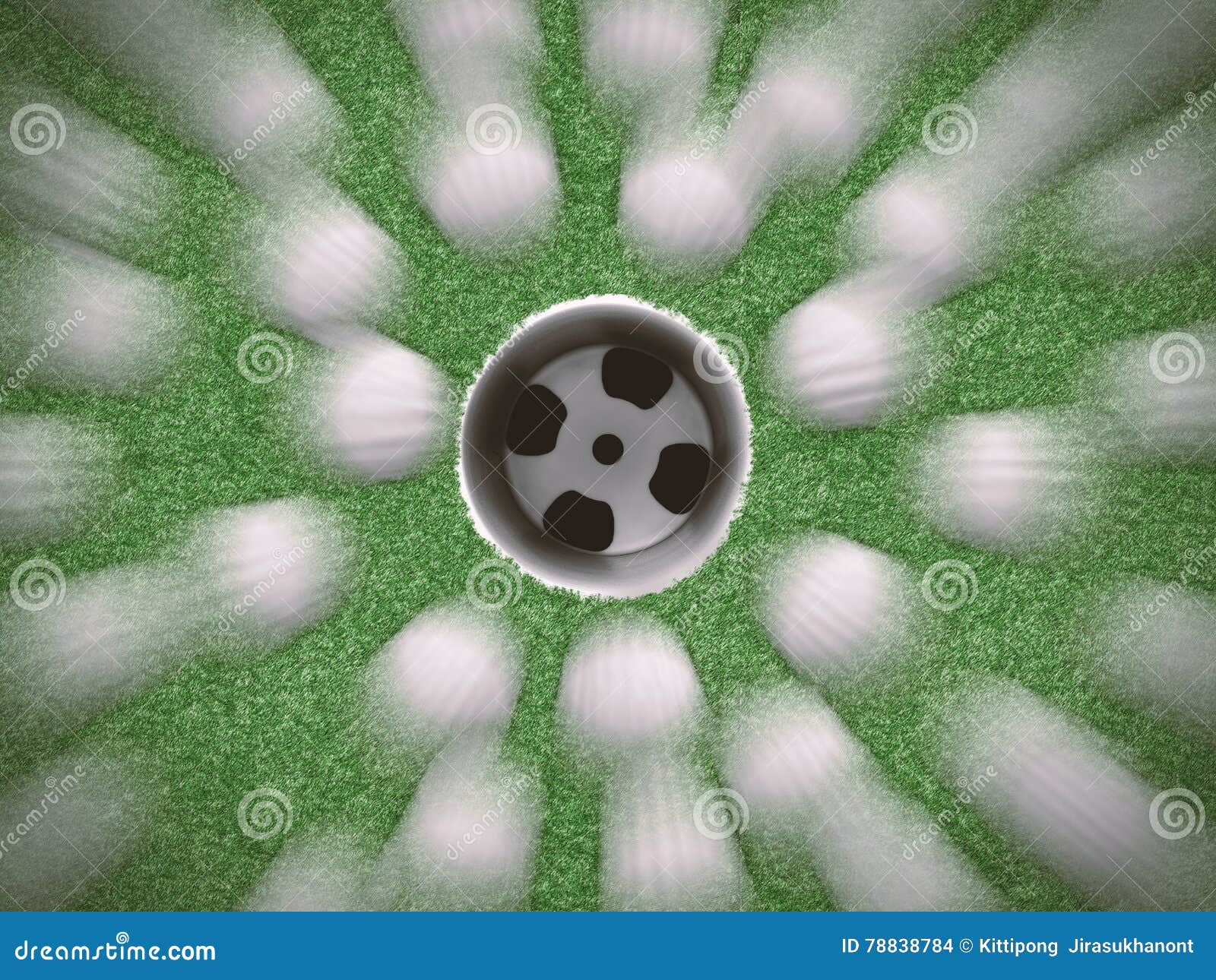 Top View Golf Balls with Empty Golf Cup Stock Illustration ...