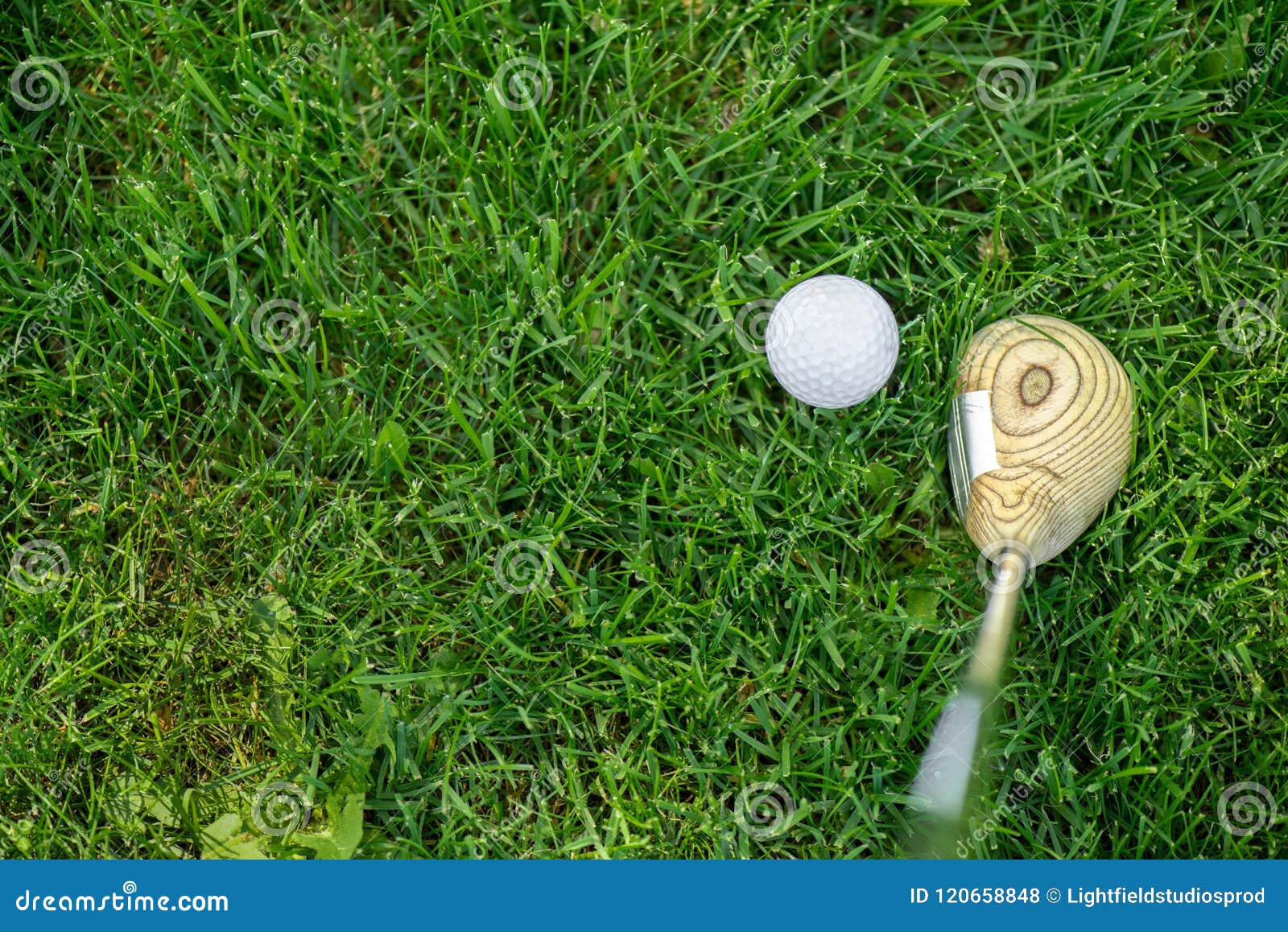 Top View of Golf Club and Ball Stock Photo - Image of outside, daytime ...