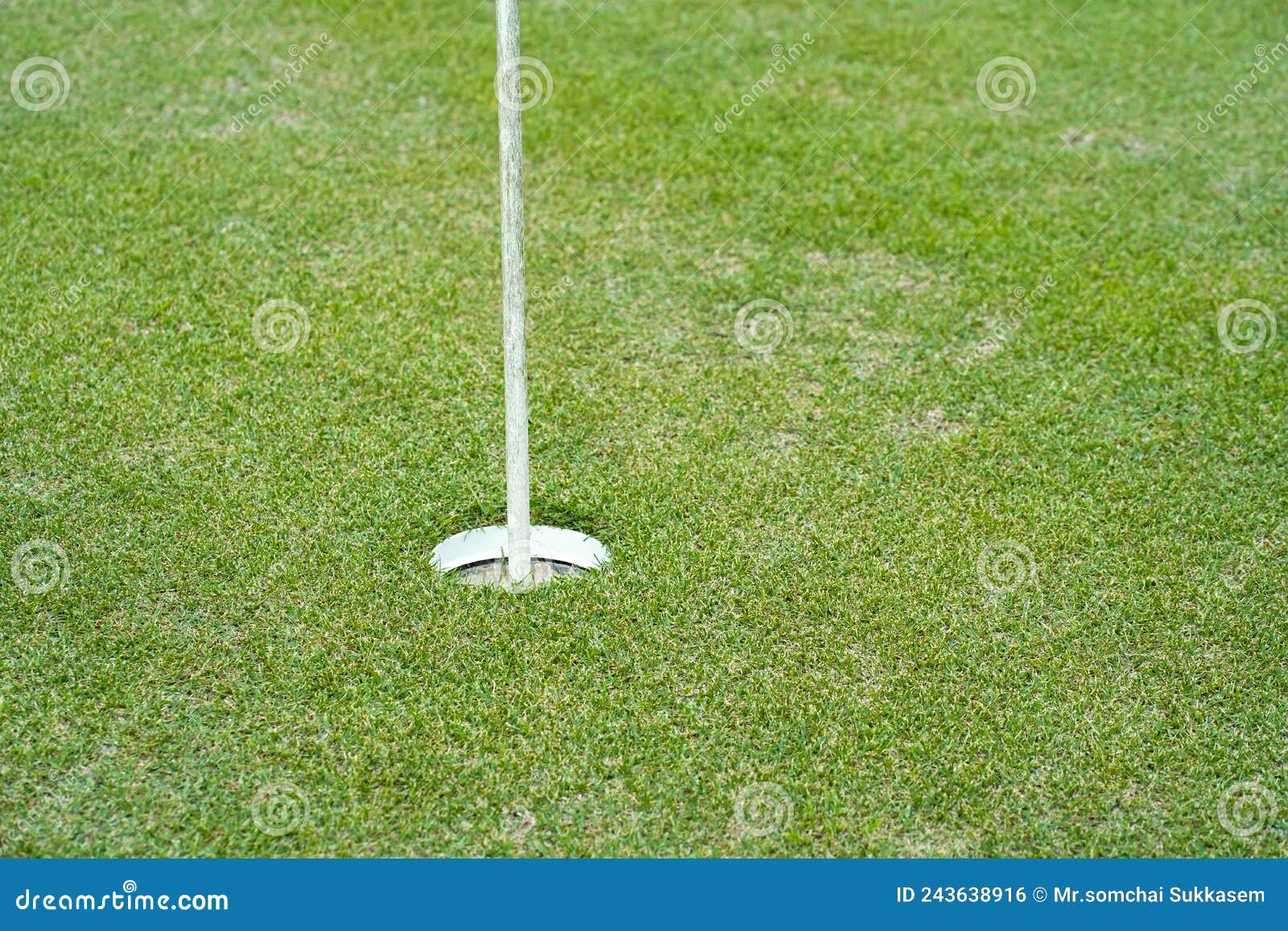 Top View of a Golf Course Putting Green with Flag at Hole Stock Photo ...