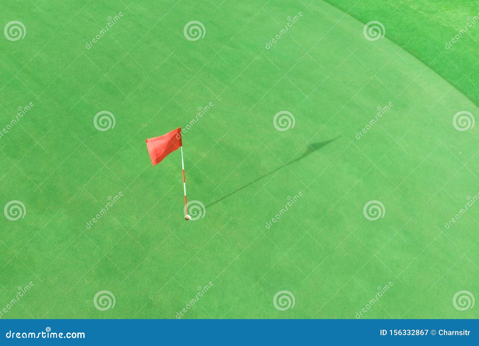 Top View of Golf Pole on the Green in a Golf Course Stock Image - Image ...