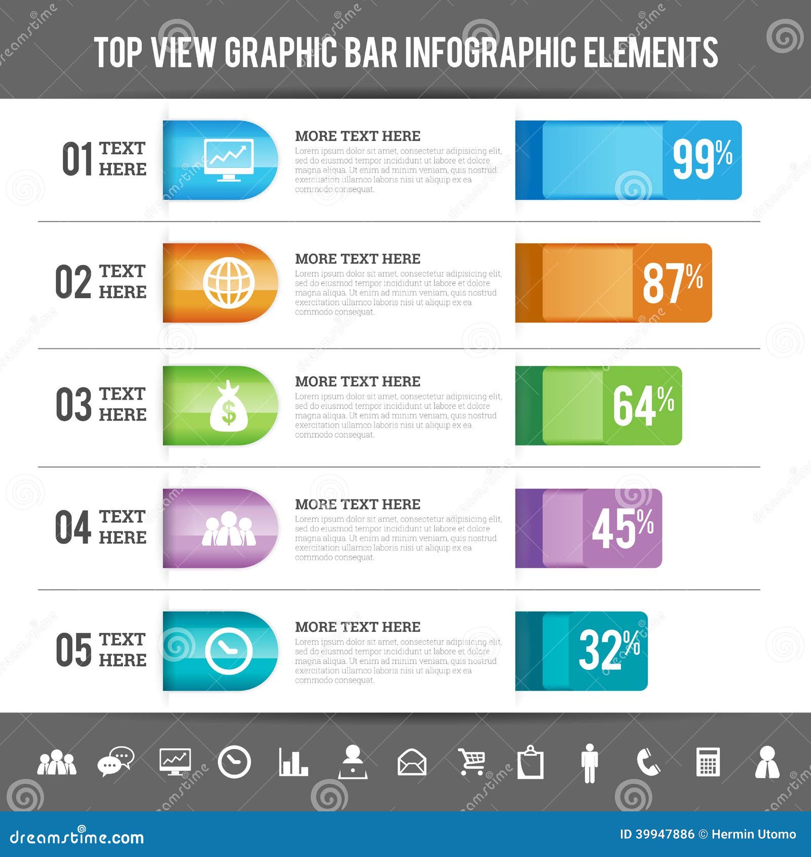 Top View Graphic Bar Infographic Elements Stock Vector - Illustration ...