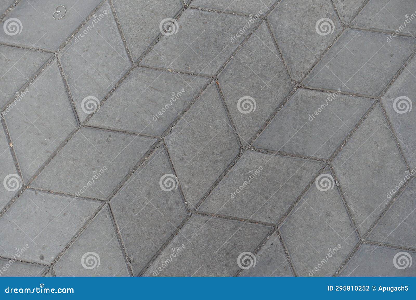 Top View of Gray Diamond-shaped Concrete Pavement with Geometric ...