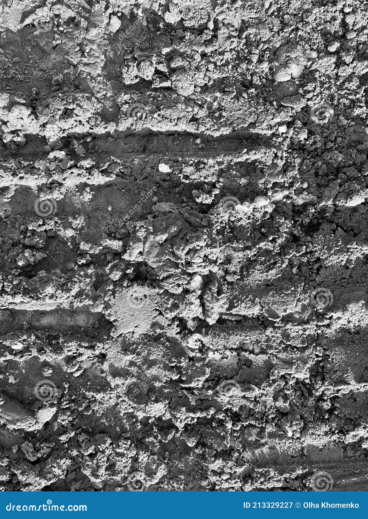 Top View of Gray Ground Soil Background with Snow Stock Image - Image ...