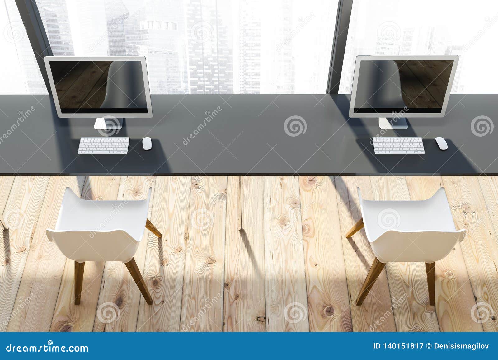 Top View of Gray Office Table Stock Illustration - Illustration of ...