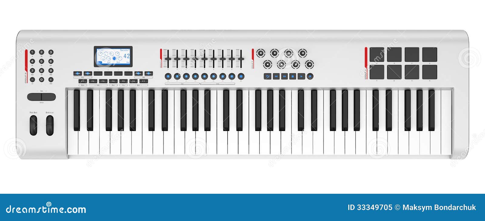 Top View of Gray Synthesizer Isolated on White Stock Illustration ...
