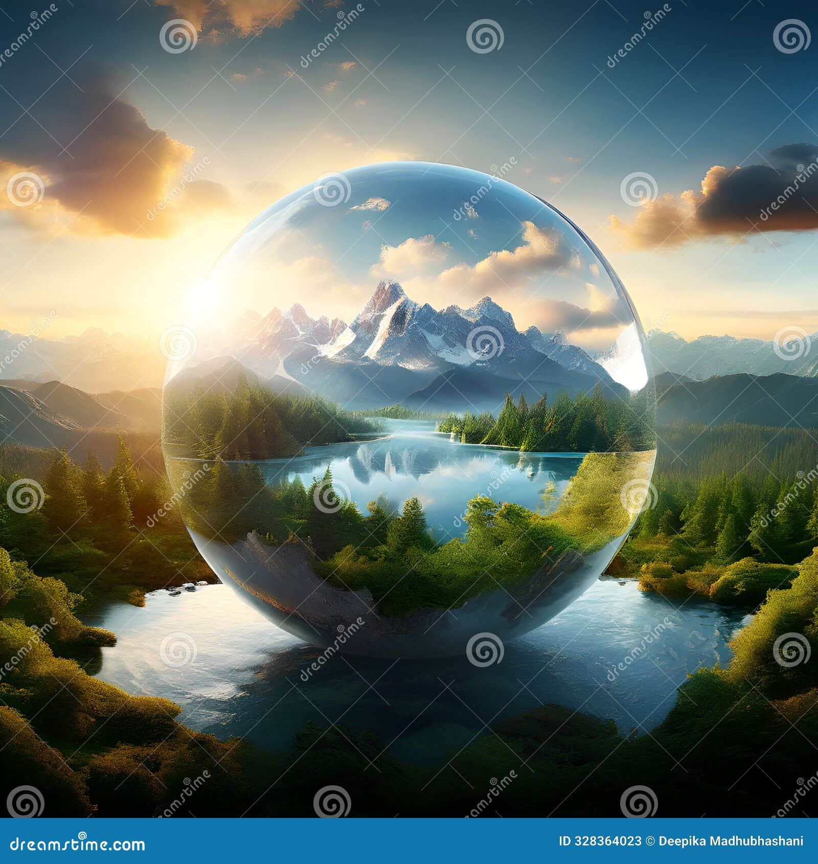 Globe at Forest, Green Forest Tree and Globe, Healthy Environment ...