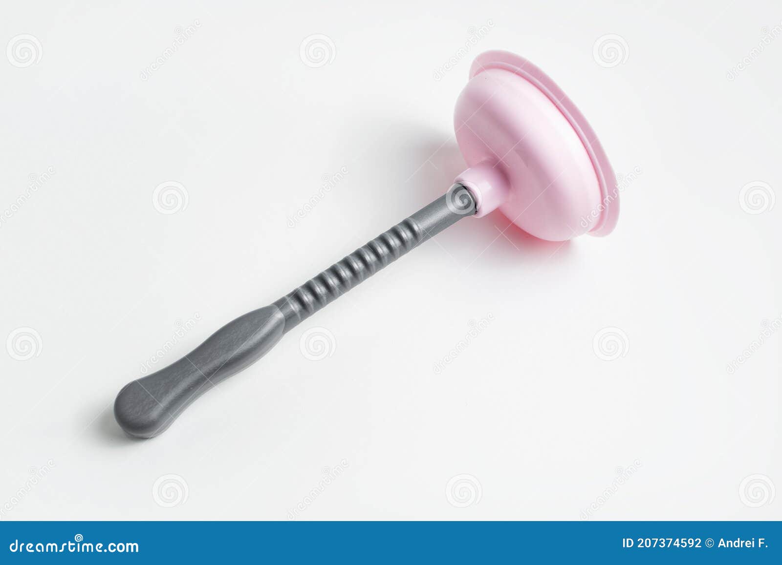 Top View of Grey Pink Plunger on White Background. Stock Photo - Image ...