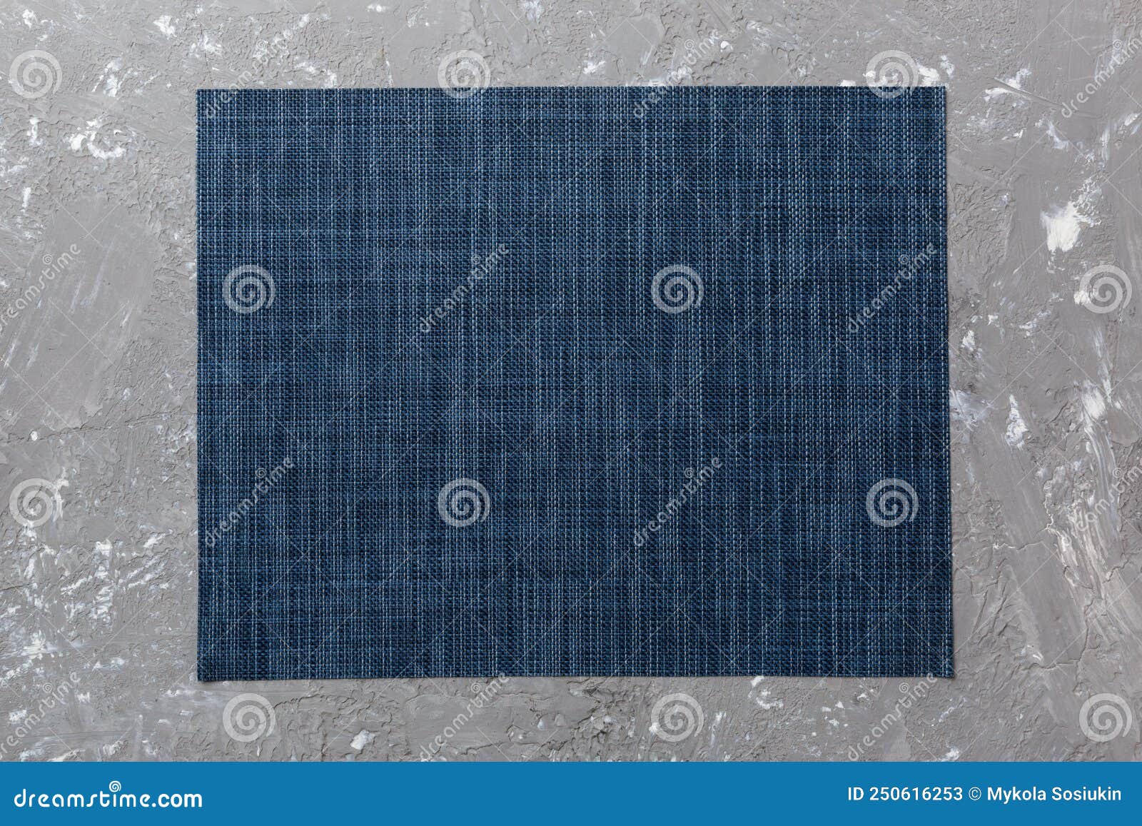 Top View of Grey Tablecloth for Food on Cement Background. Empty Space ...