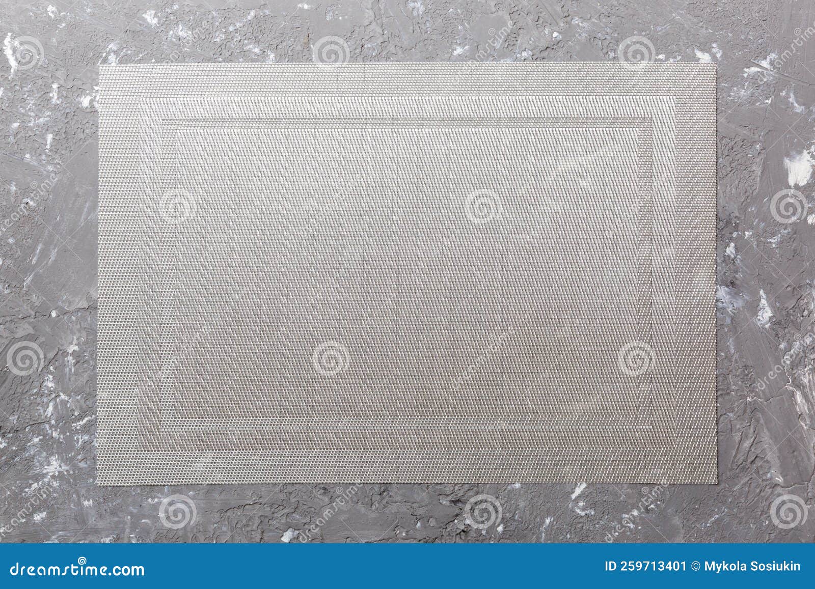Top View of Grey Tablecloth for Food on Cement Background. Empty Space ...