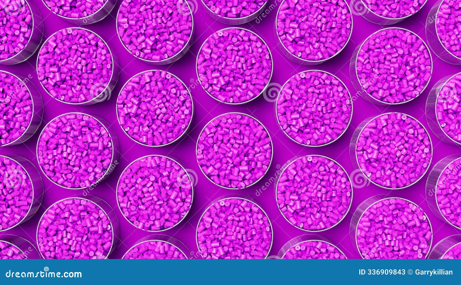 Top View on Grid of Glasses Filled with Violet Plastic Polypropylene ...