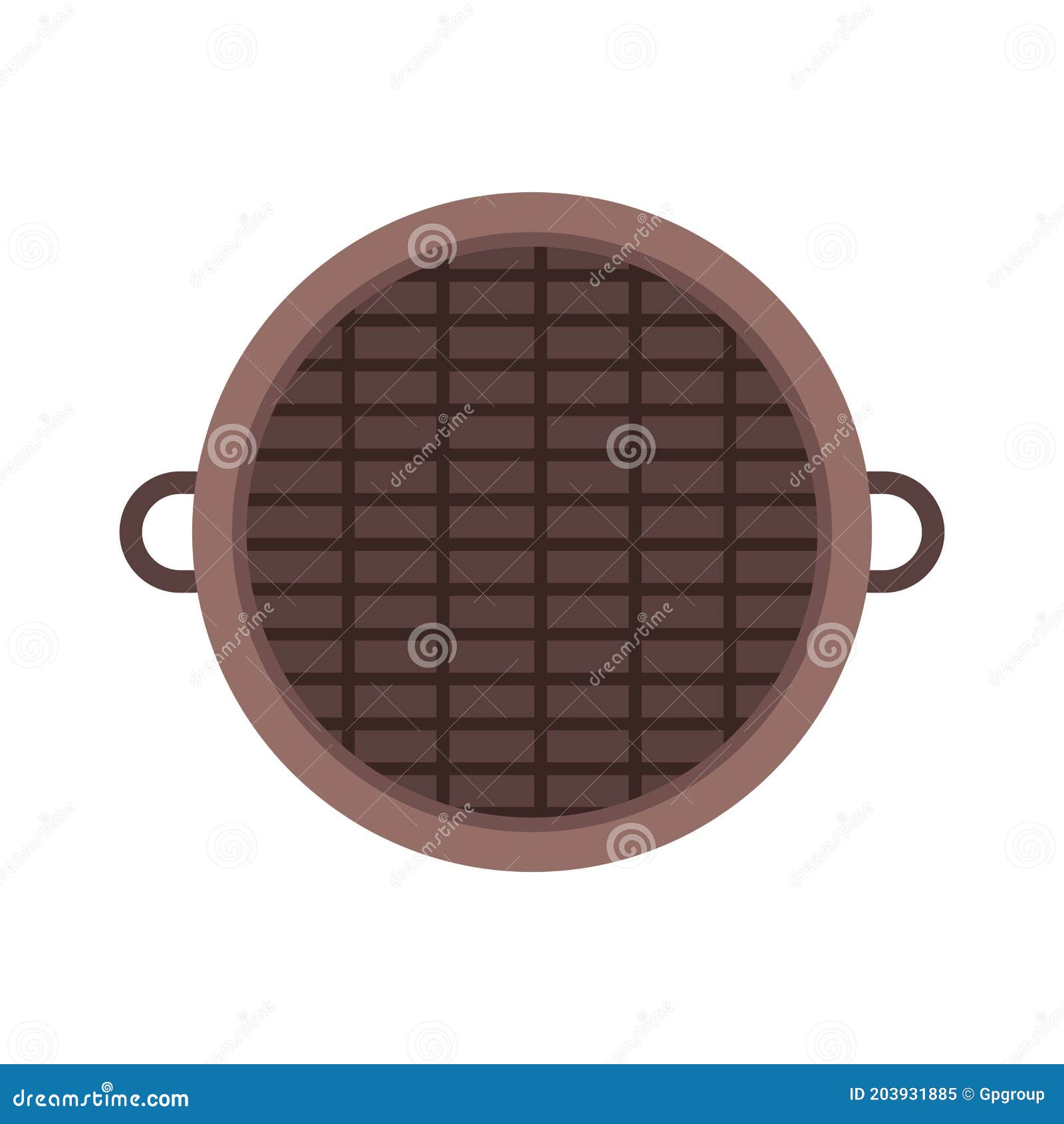 Top View of a Grill on White Background Stock Vector - Illustration of ...