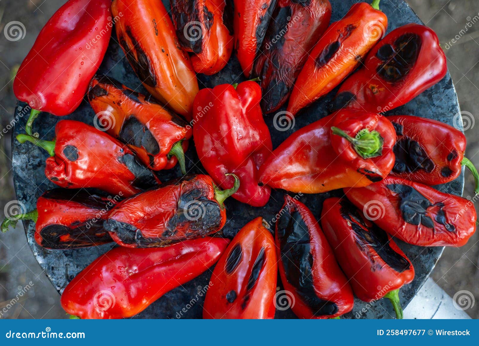 Top View of Grilled Red Peppers. Stock Image - Image of healthy ...