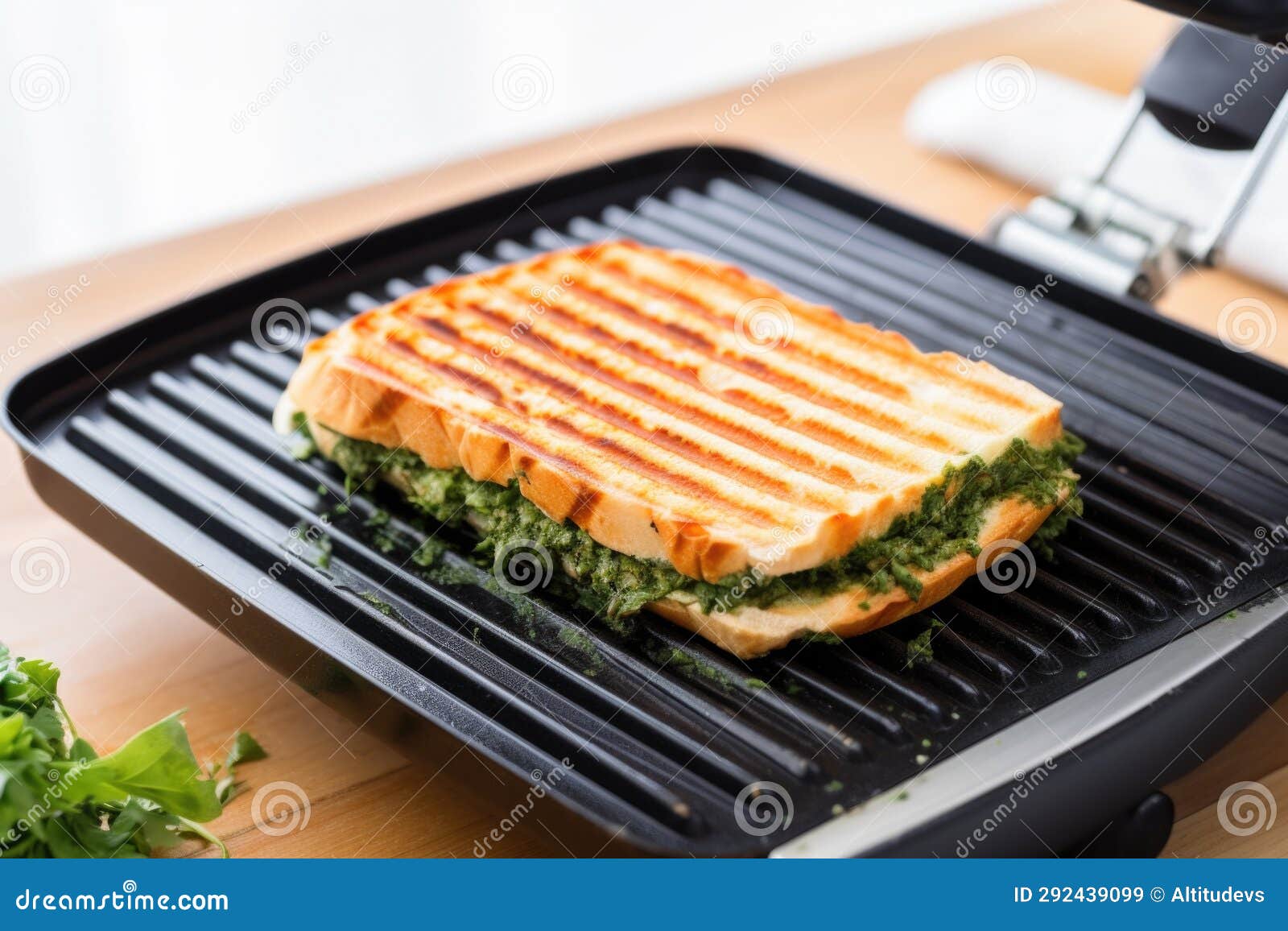 Top View of a Grilled Sandwich Being Pressed Stock Image - Image of ...