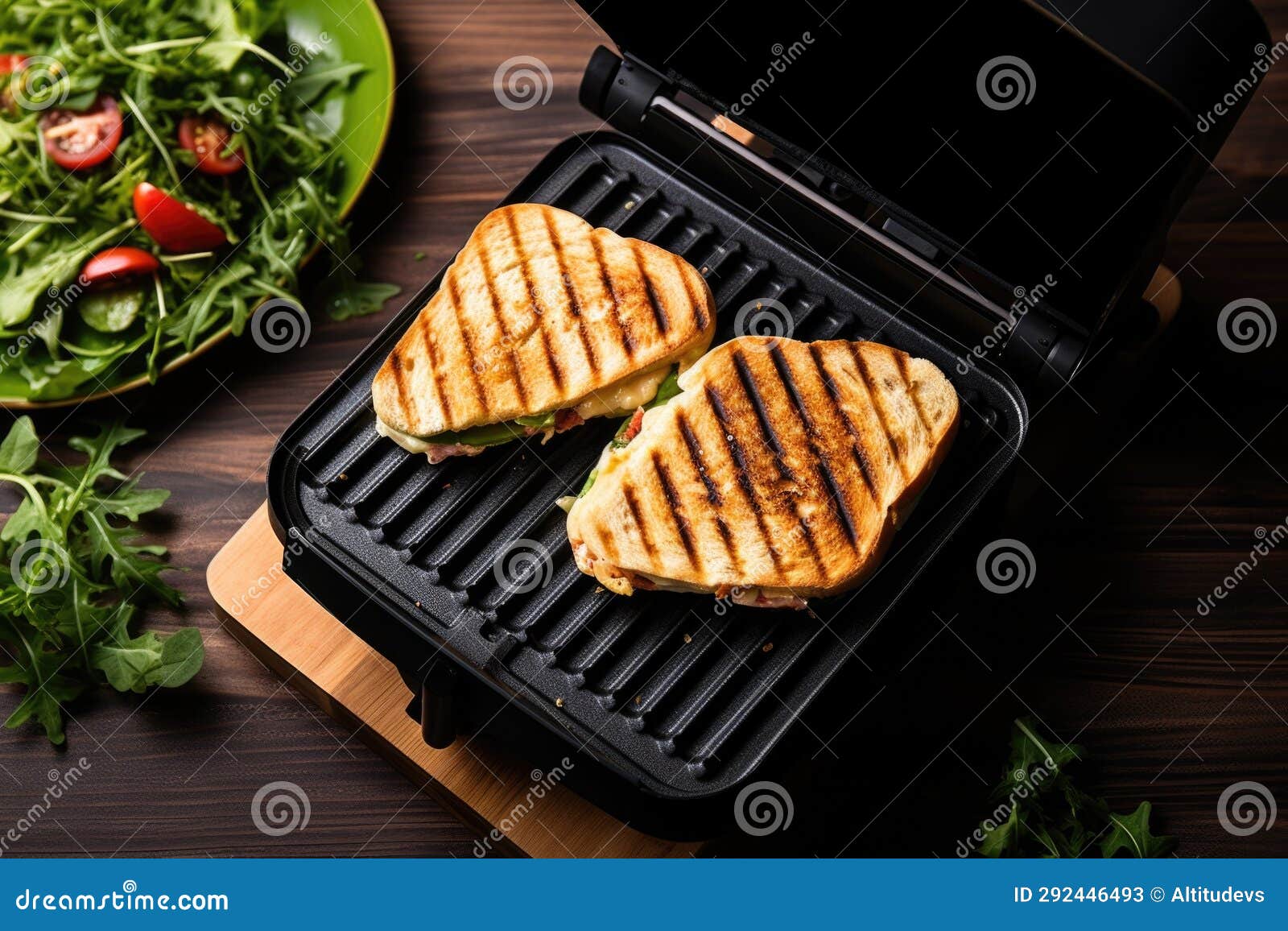 Top View of a Grilled Sandwich Being Pressed Stock Image - Image of ...