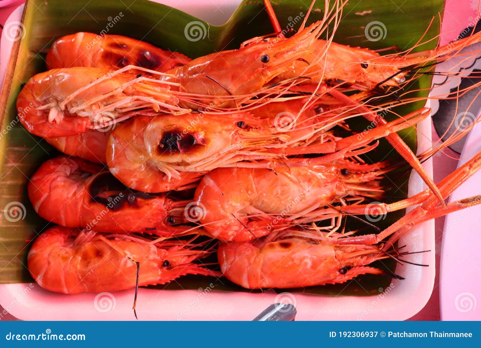Top View Grilled Shrimp Seafood Delicious Useful. Stock Image - Image ...