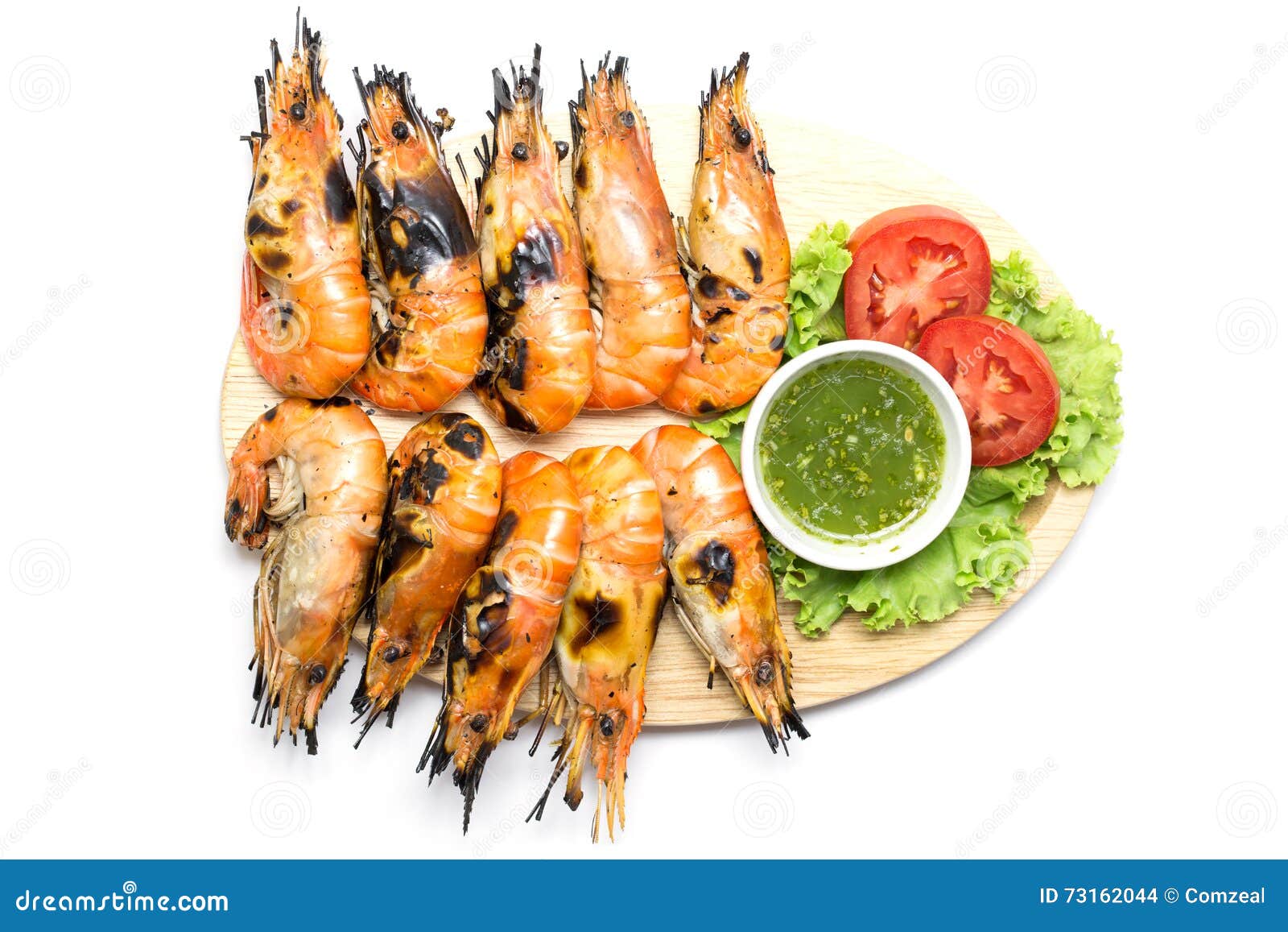 Top View of Grilled Shrimp on White Background Stock Photo - Image of ...