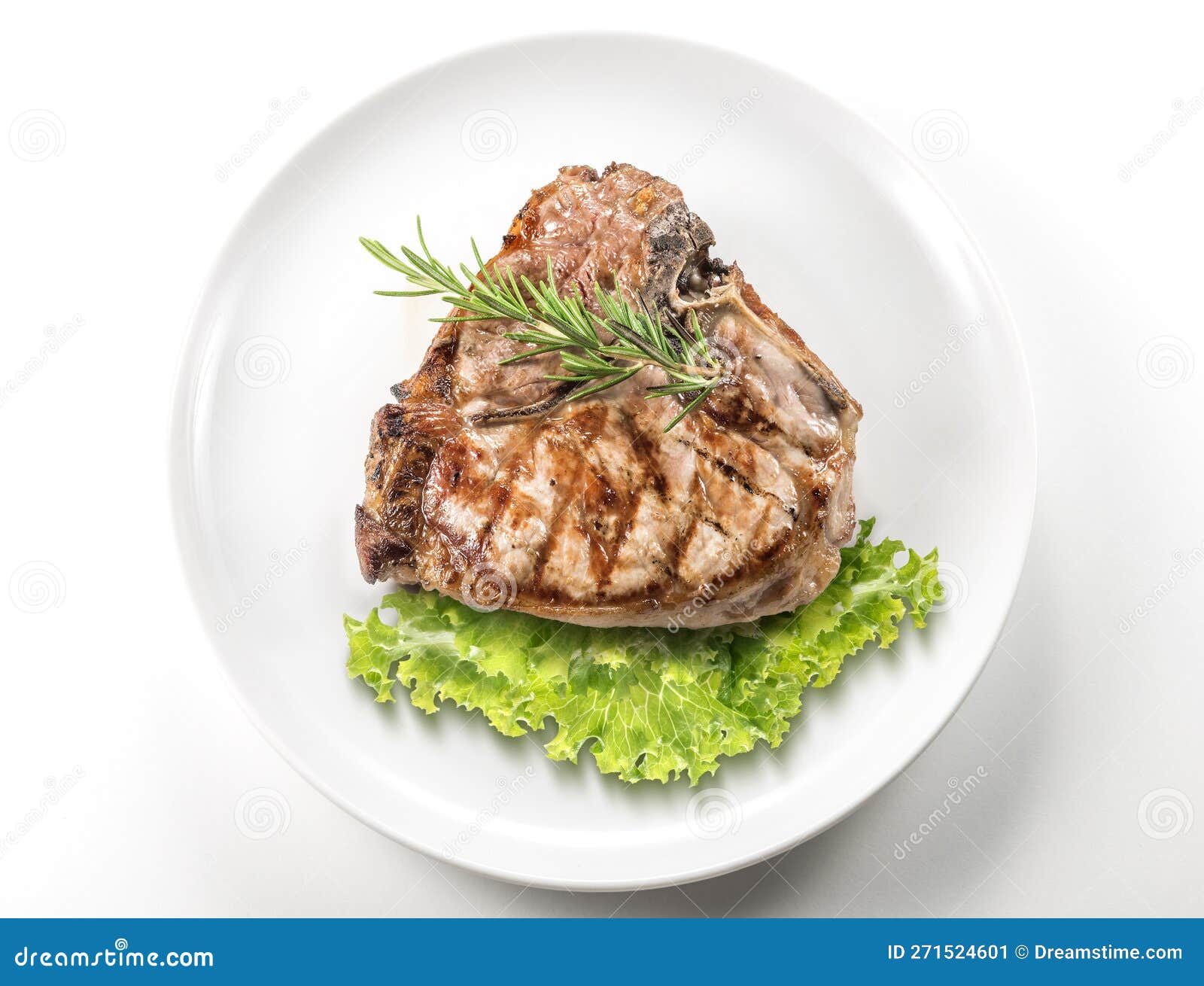 Top View of Grilled T-bone Chop of Pork Stock Image - Image of steak ...