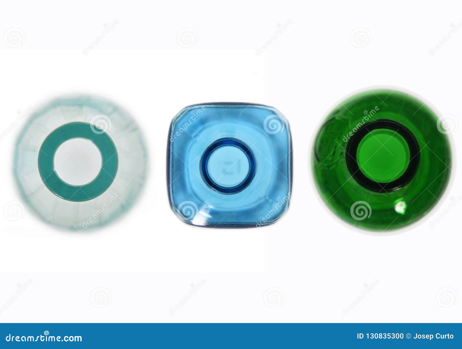 Top View of a Group of Bottle on White Background Stock Photo - Image ...