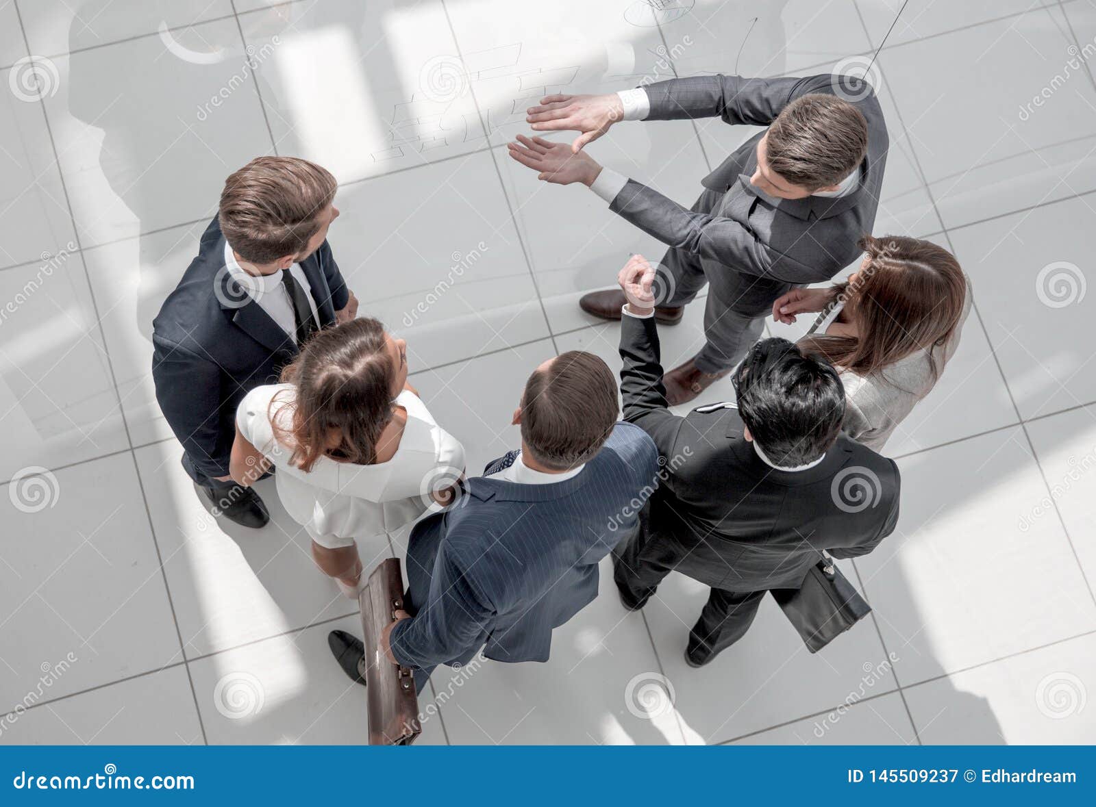 Top View. a Group of Business People Discussing Problems Stock Image ...