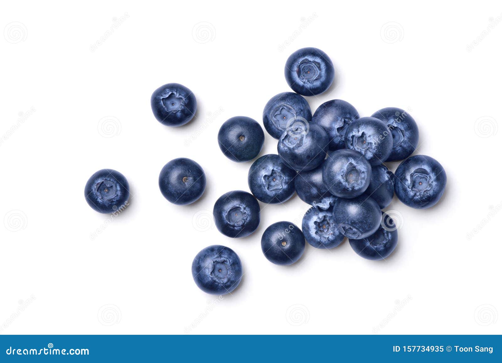 Top View Group of Fresh Blueberries Stock Image - Image of dessert ...