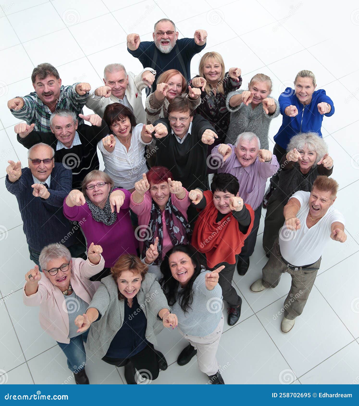 Group of Happy Elderly People Pointing at You . Stock Image - Image of ...
