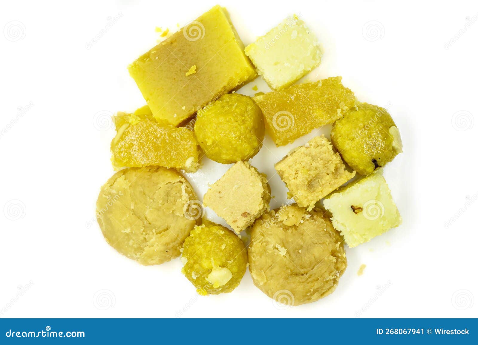 Top View of a Group of Indian Assorted Sweets Isolated on the White ...