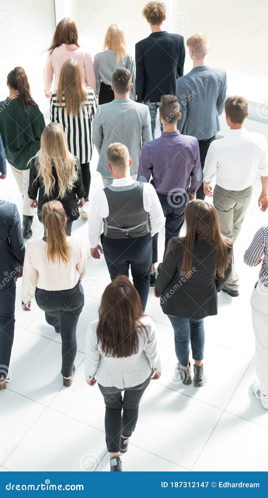 Top View. a Group of Young Business People Looking Forward Stock Image ...