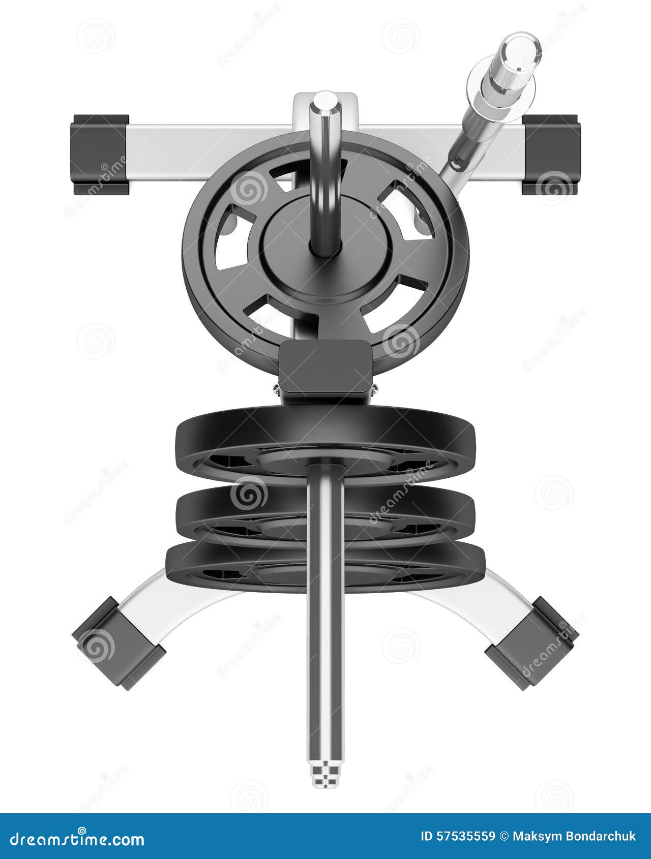 Top View of Gym Weight Rack Isolated on White Stock Illustration ...