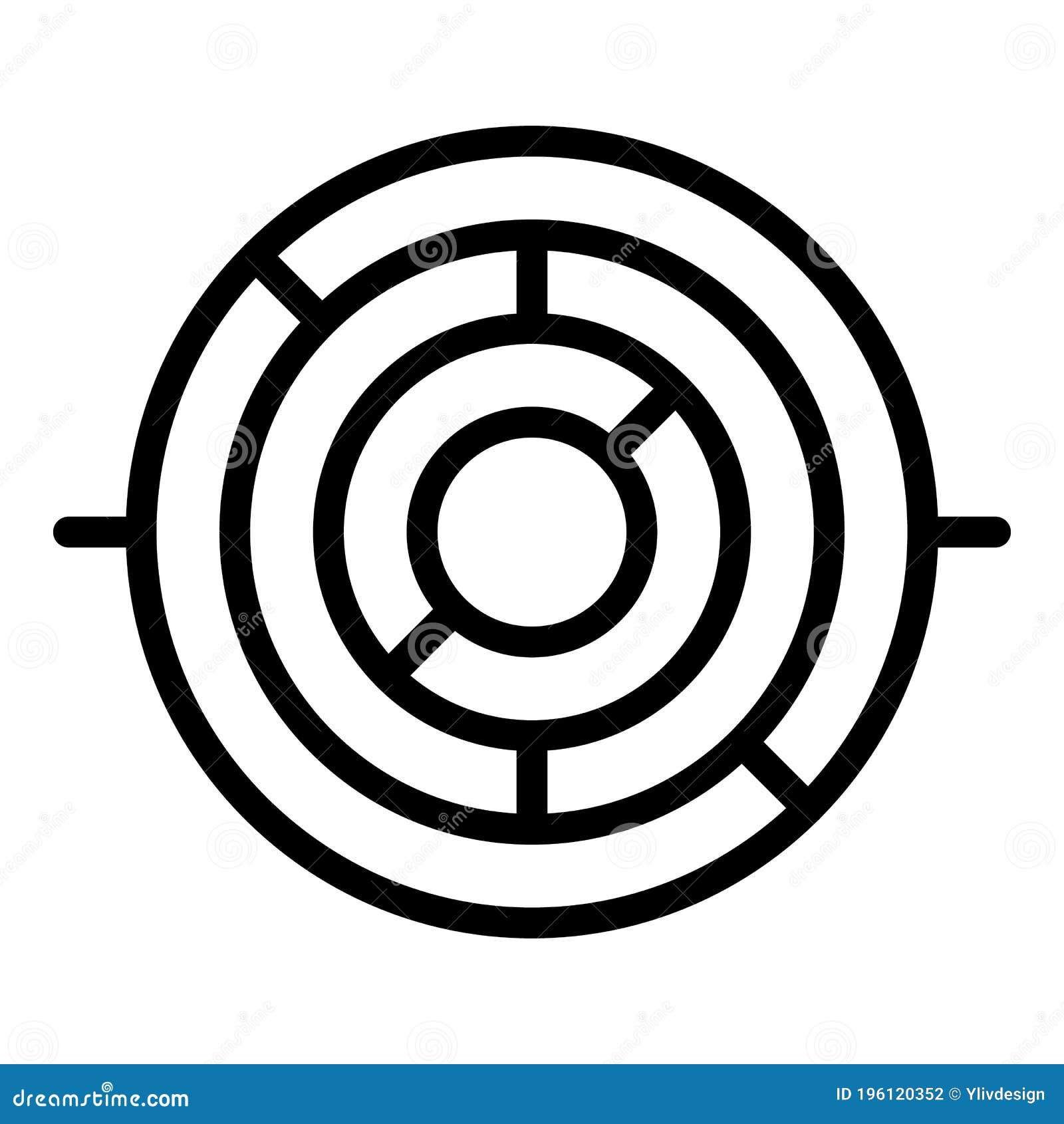 Gyroscope Icon Of 3 Types Color, Black And White, Outline. Isolated ...