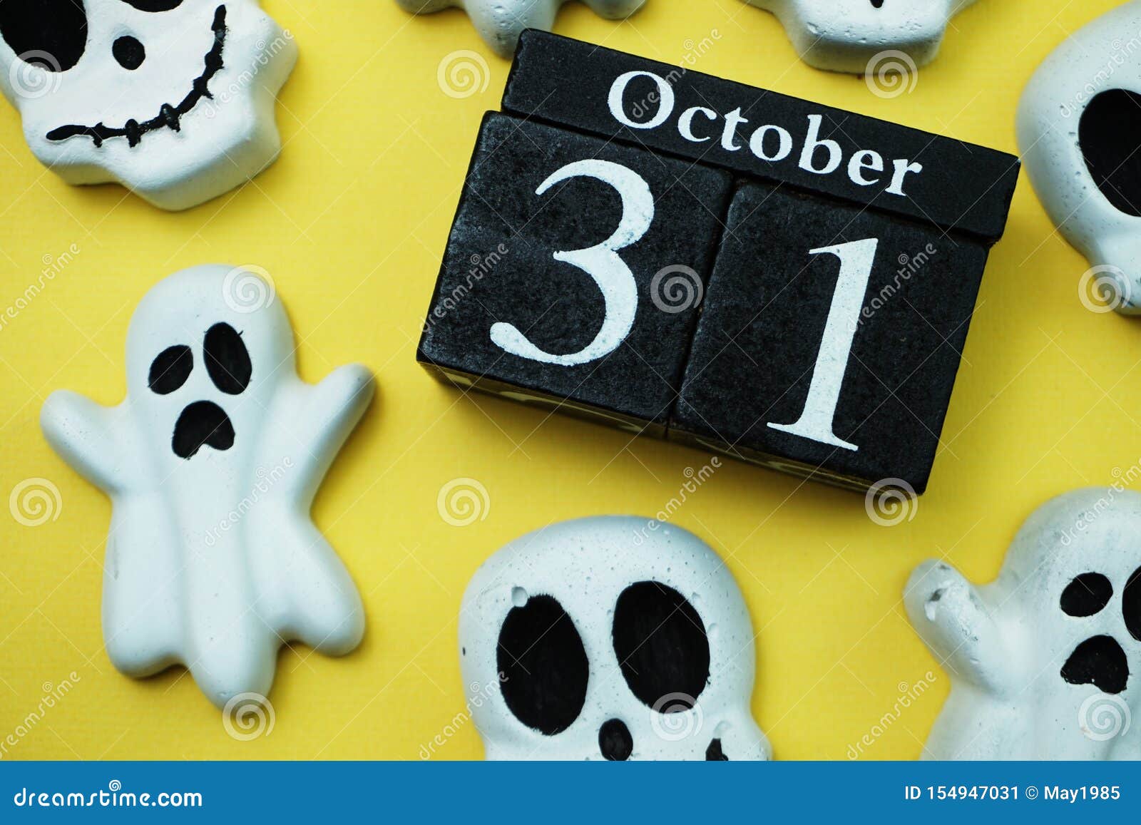 Halloween 31 October with Skull and Ghost Decorate with Space Copy on ...