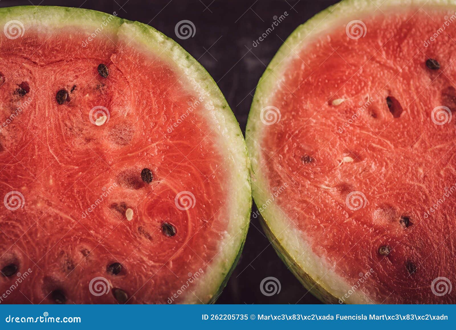 Top View of Halved Red Delicious Watermelons Stock Image - Image of ...