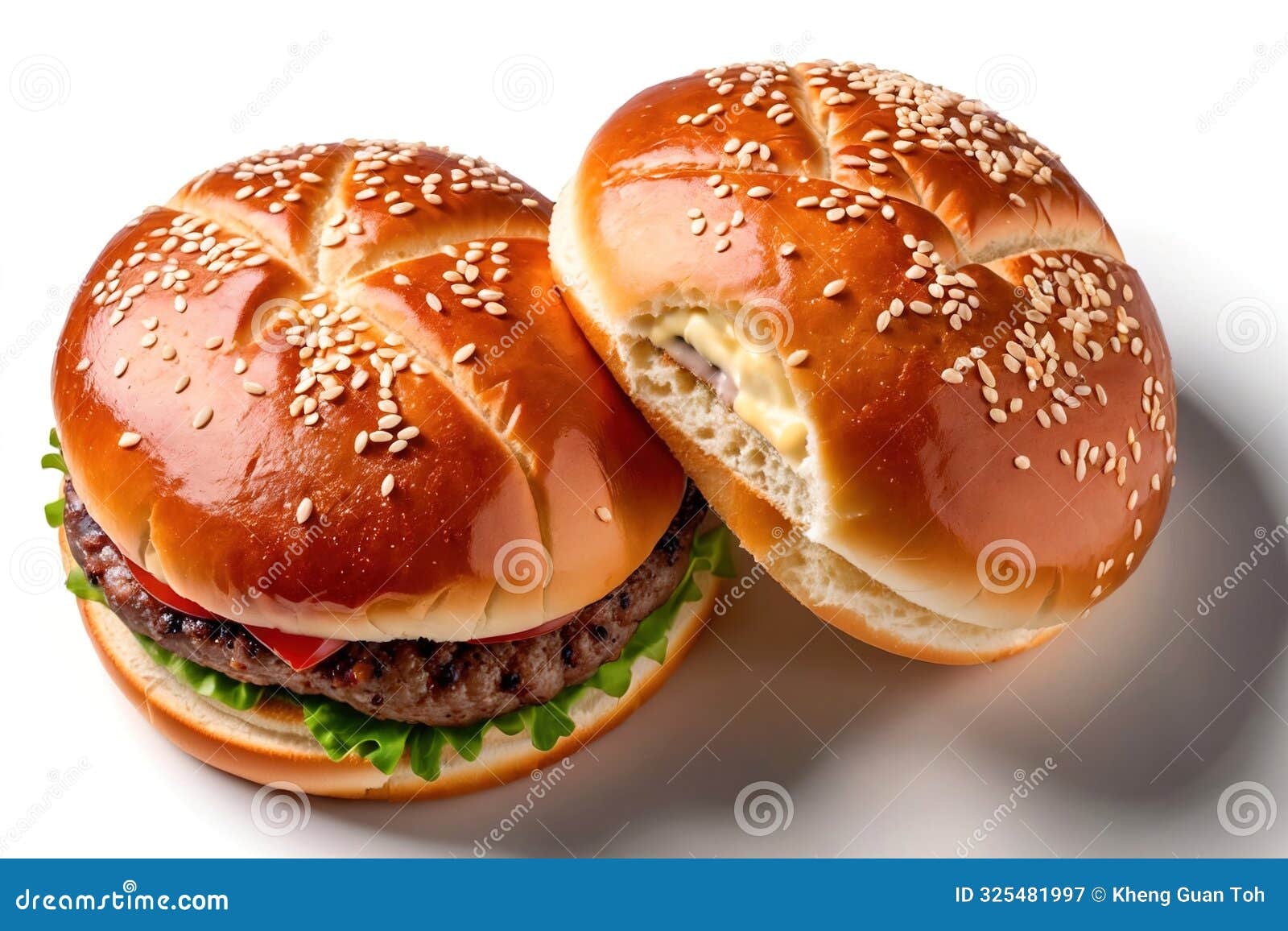 Top View Of A Hamburger Bread Bun, Isolated On White Transparent ...