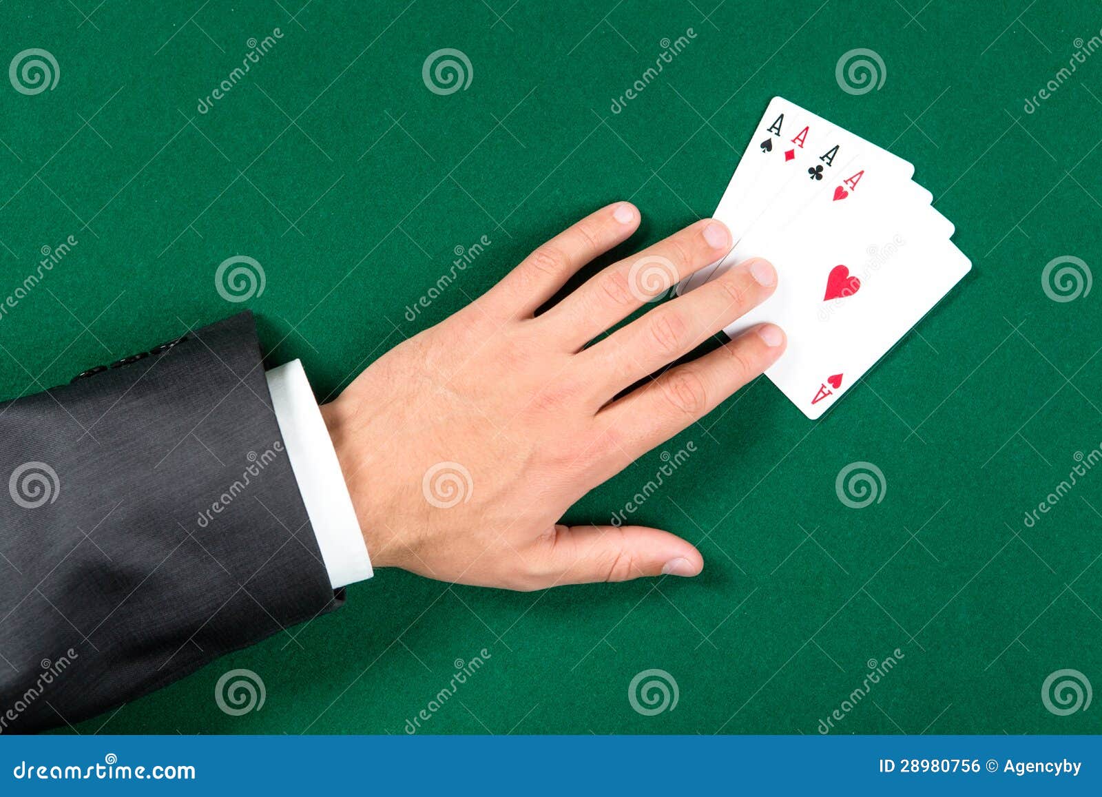 Top View of Hand with Aces on the Table Stock Photo - Image of ...