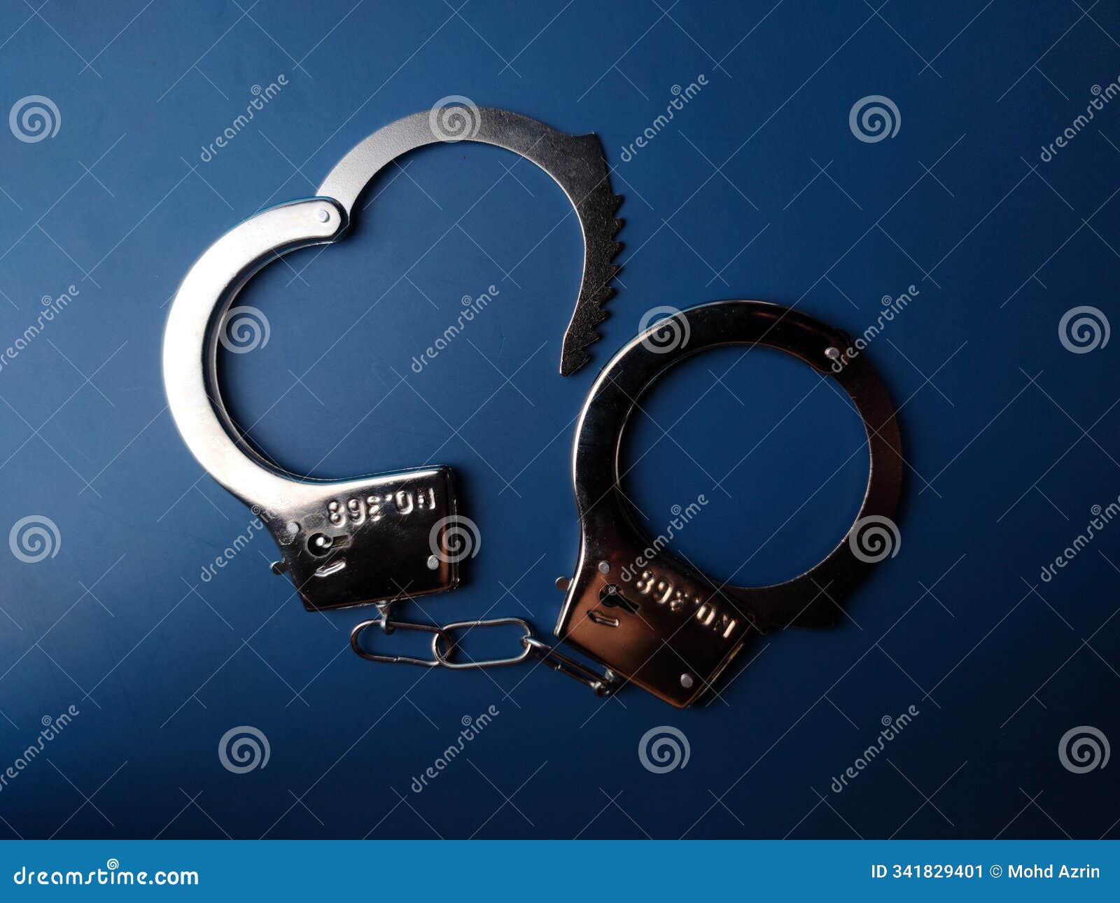 Top View Hand Cuff on a Blue Background Stock Image - Image of adult ...