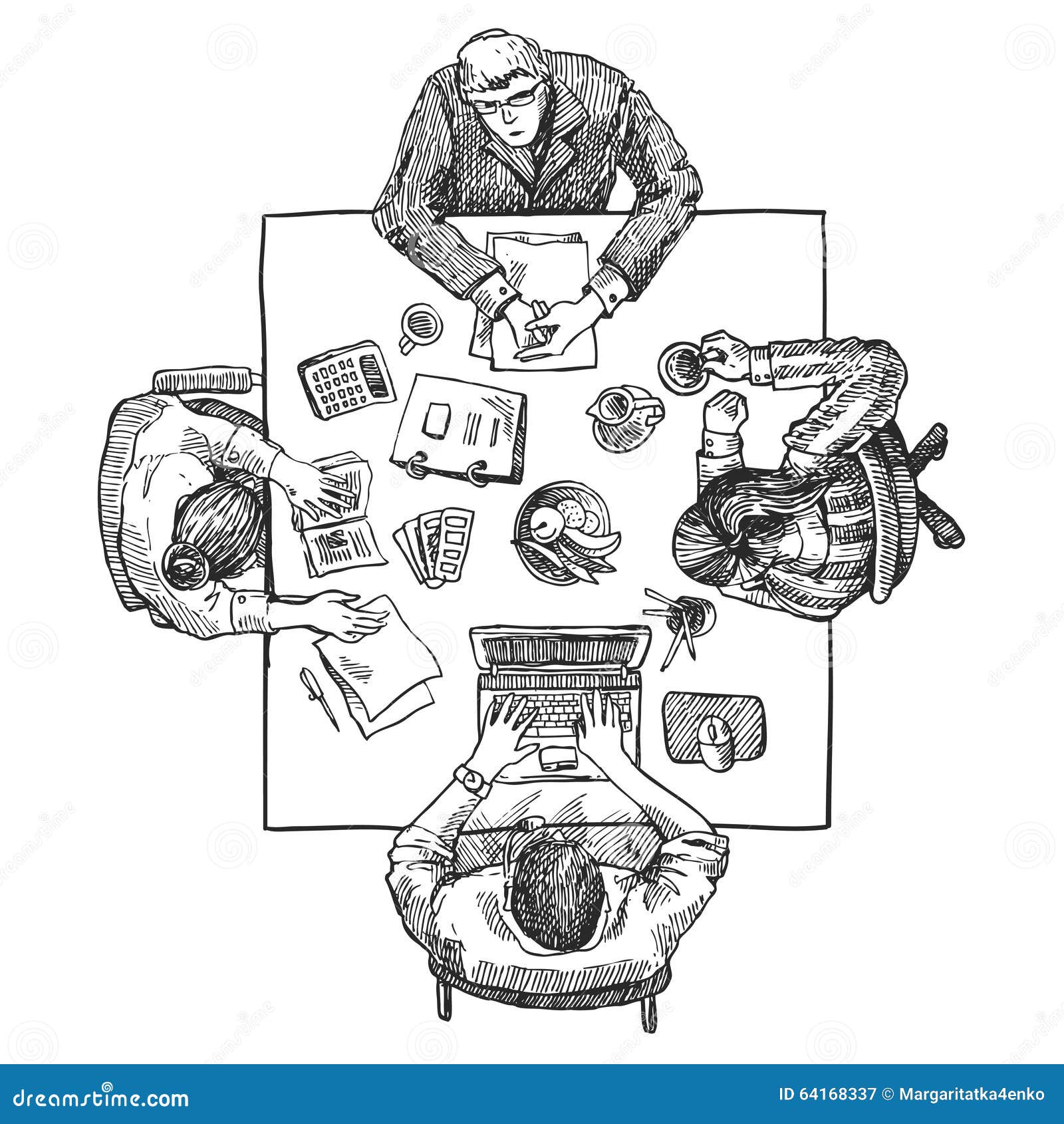 Top view stock vector. Illustration of paperwork, modern - 64168337