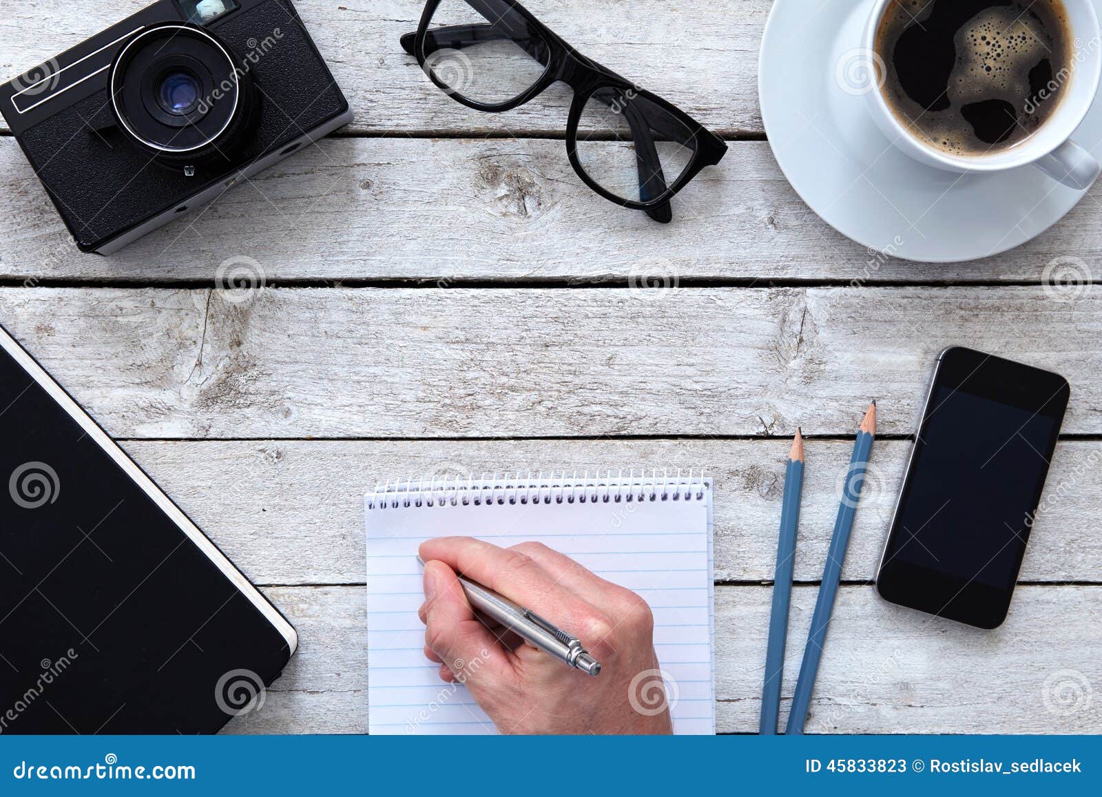 Top View of a Hand with Pen Stock Image - Image of paper, information ...