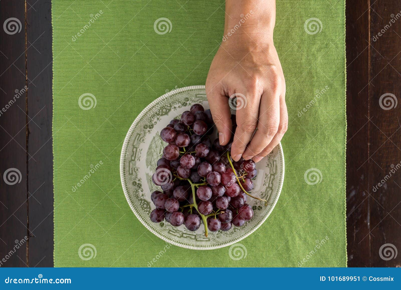 Top View of Hand Picked Grape in Dish Stock Image - Image of grapevine ...