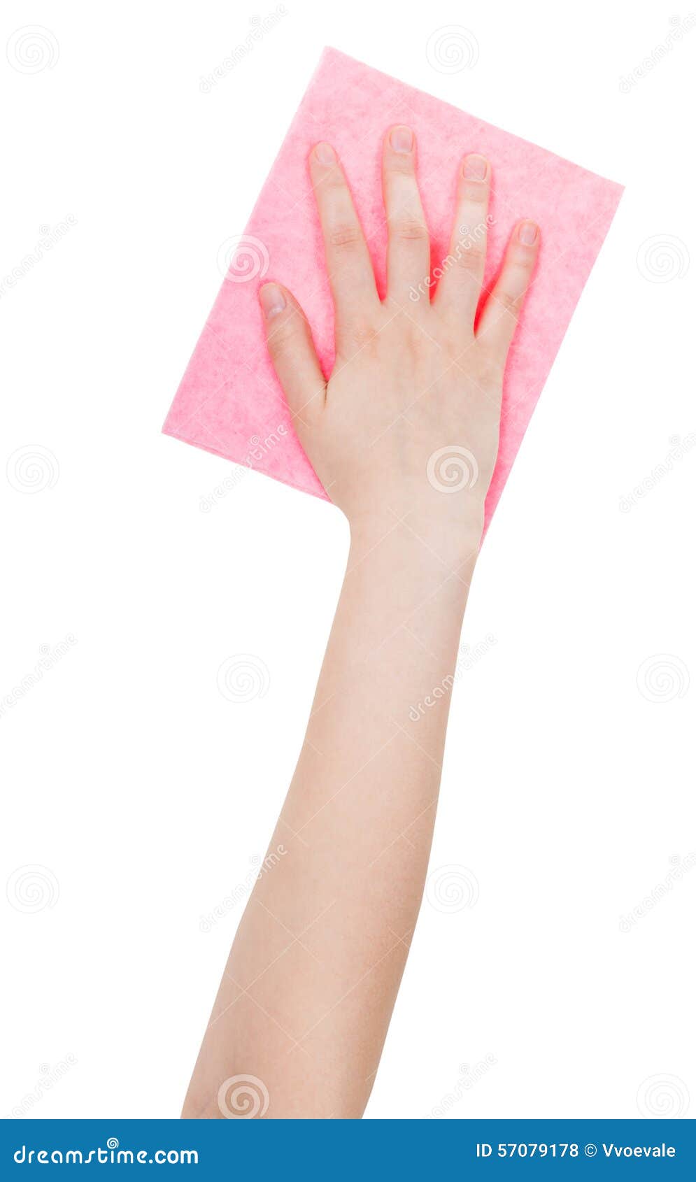 Top View of Hand with Pink Cleaning Rag Isolated Stock Photo - Image of ...
