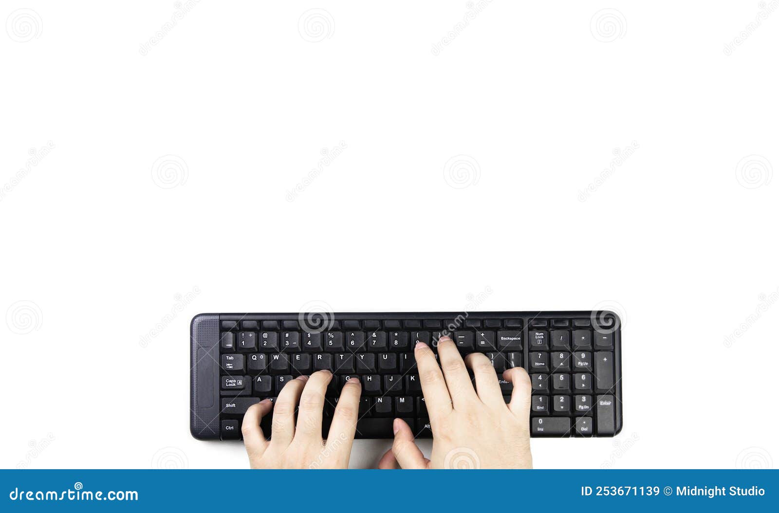 Top View of Hand Using Keyboard. Stock Image - Image of electronic ...