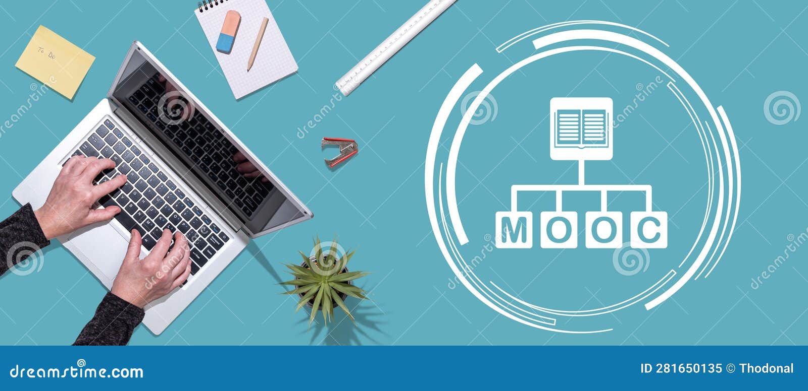 Concept of mooc stock image. Image of home, hand, online - 281650135