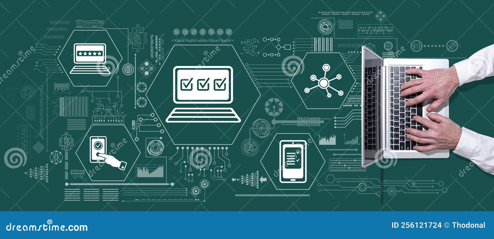 Concept of online survey stock photo. Image of service - 256121724