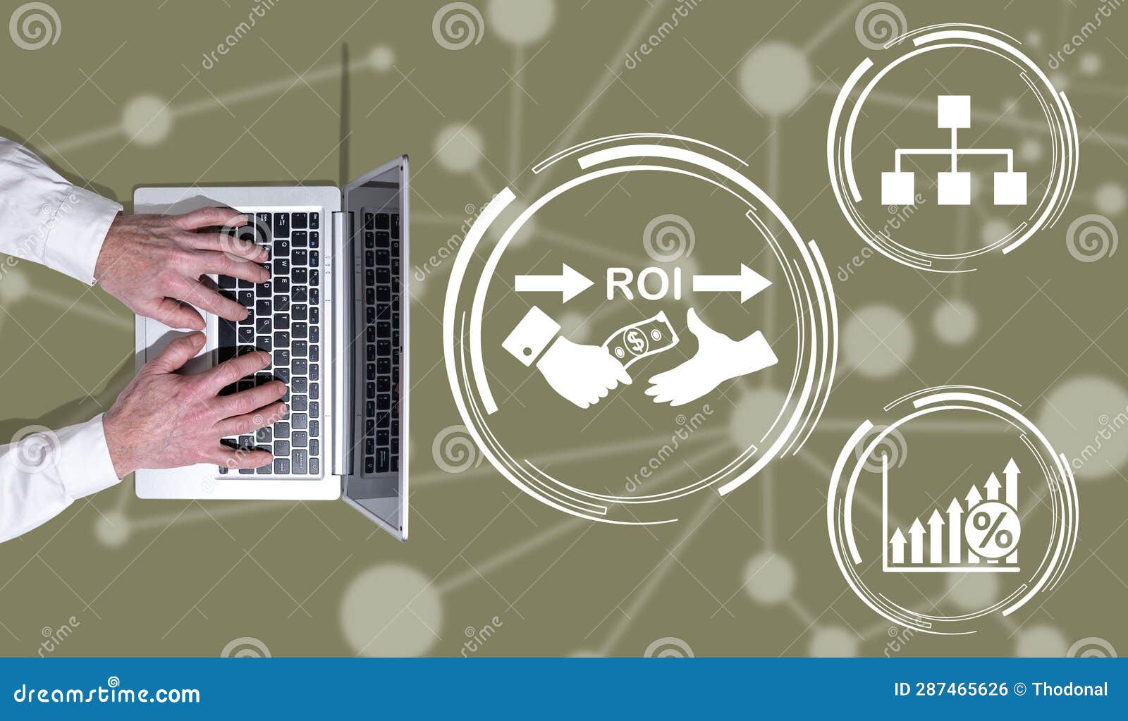 Concept of roi stock photo. Image of money, report, hand - 287465626