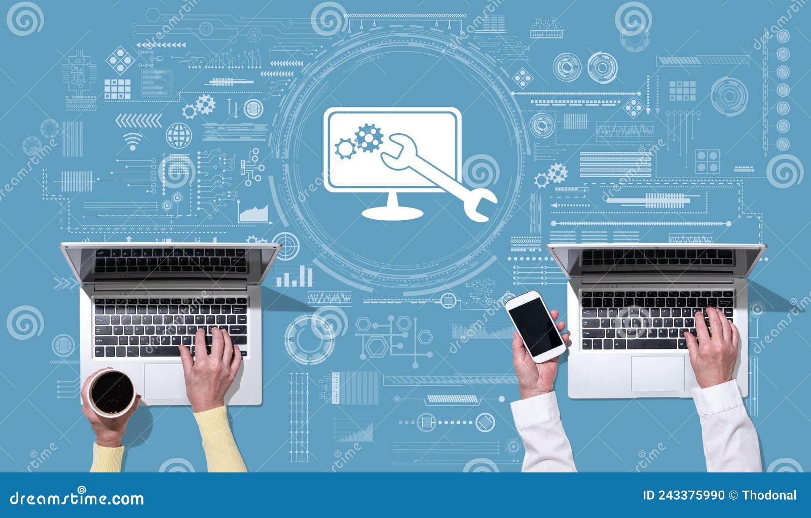 Concept of System Maintenance Stock Photo - Image of status, device ...